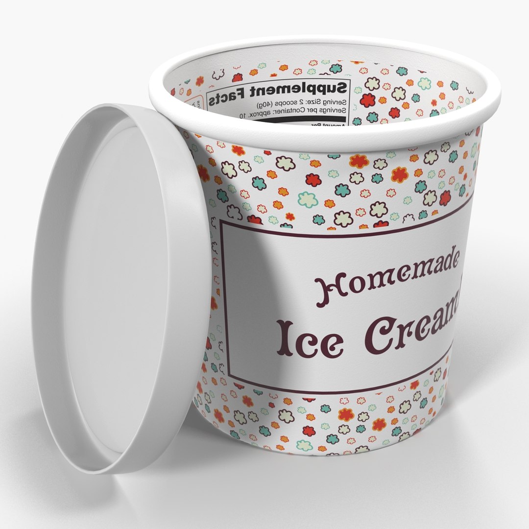 Ice Cream Pint Container 3d Model