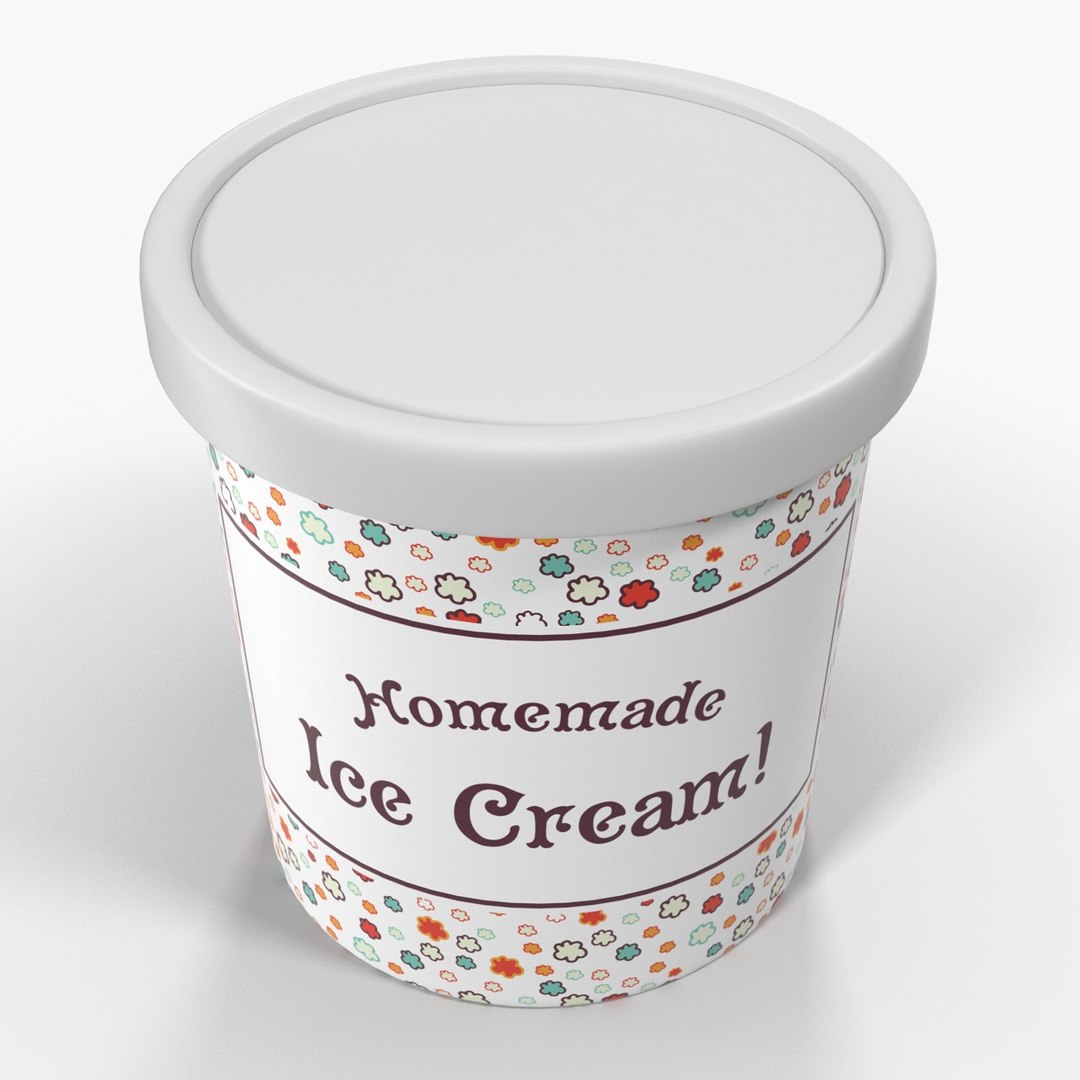 Ice Cream Pint Container 3d Model