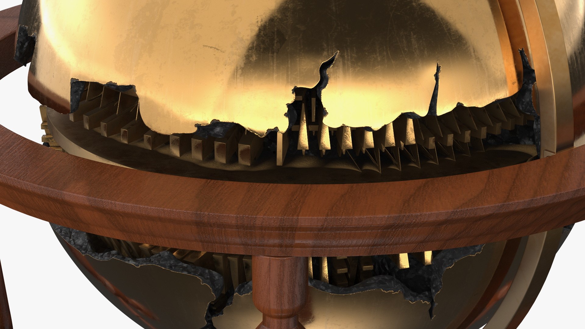 Sculpted Sphere Of Ruins In Classic Globe Frame 3D Model - TurboSquid ...