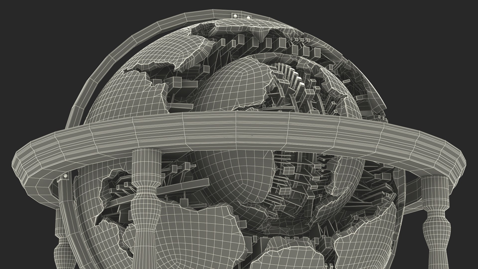 Sculpted Sphere Of Ruins In Classic Globe Frame 3D Model - TurboSquid ...