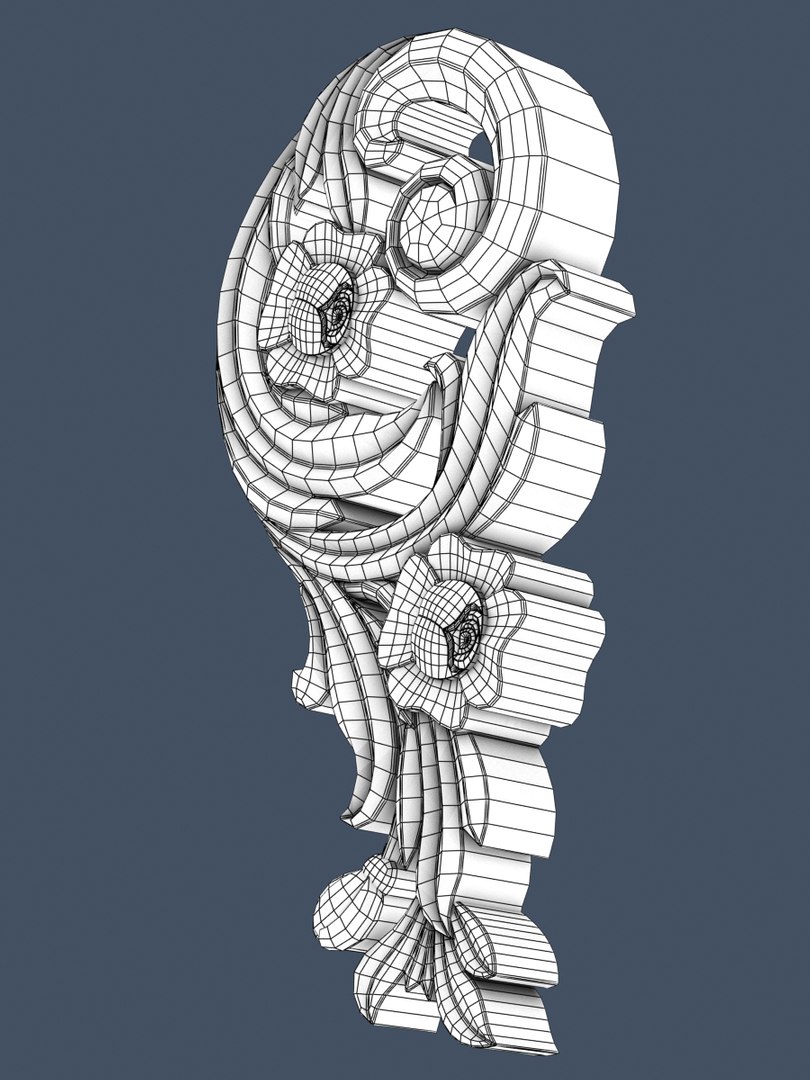 3d model decorative scroll