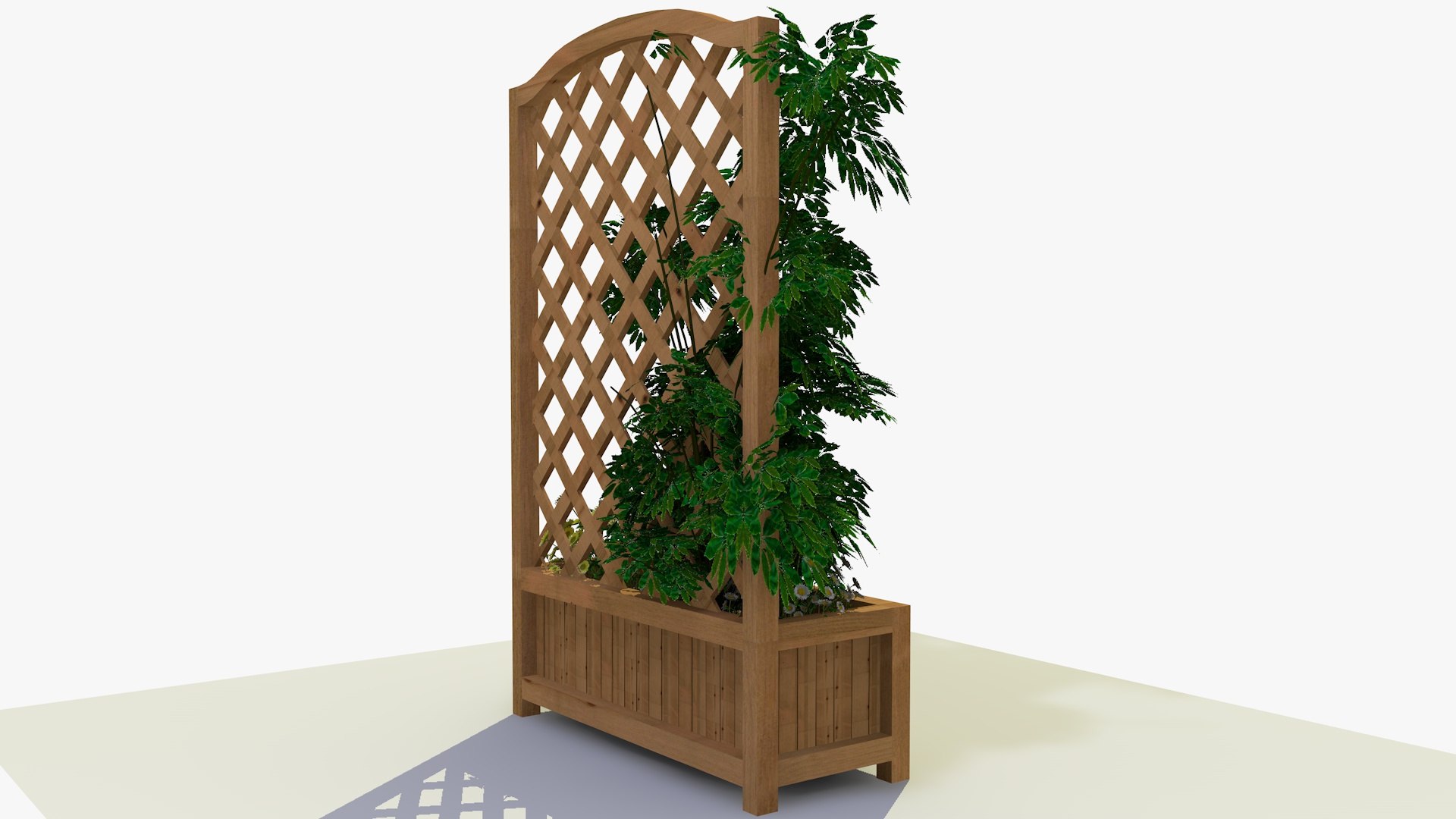 3D Lattice Wooden Garden Planter - TurboSquid 2063338