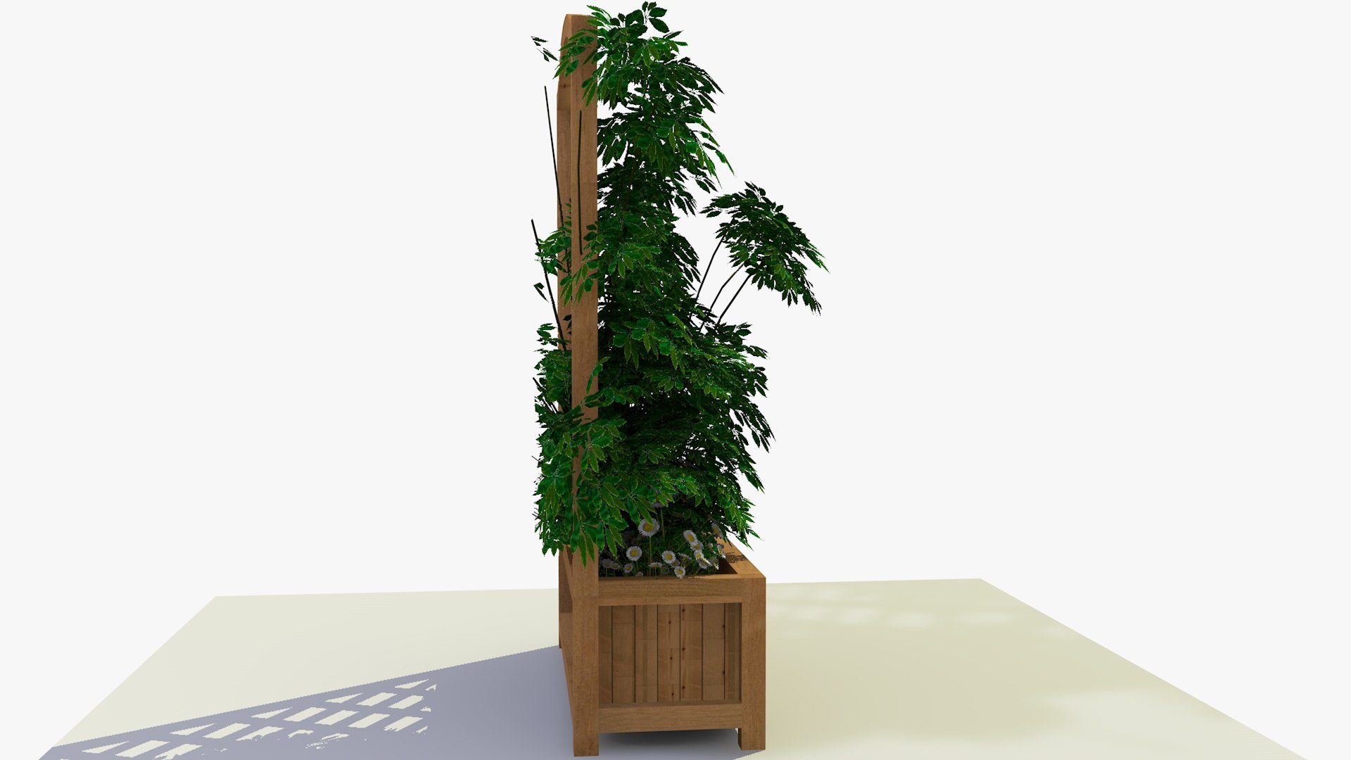 3D Lattice Wooden Garden Planter - TurboSquid 2063338