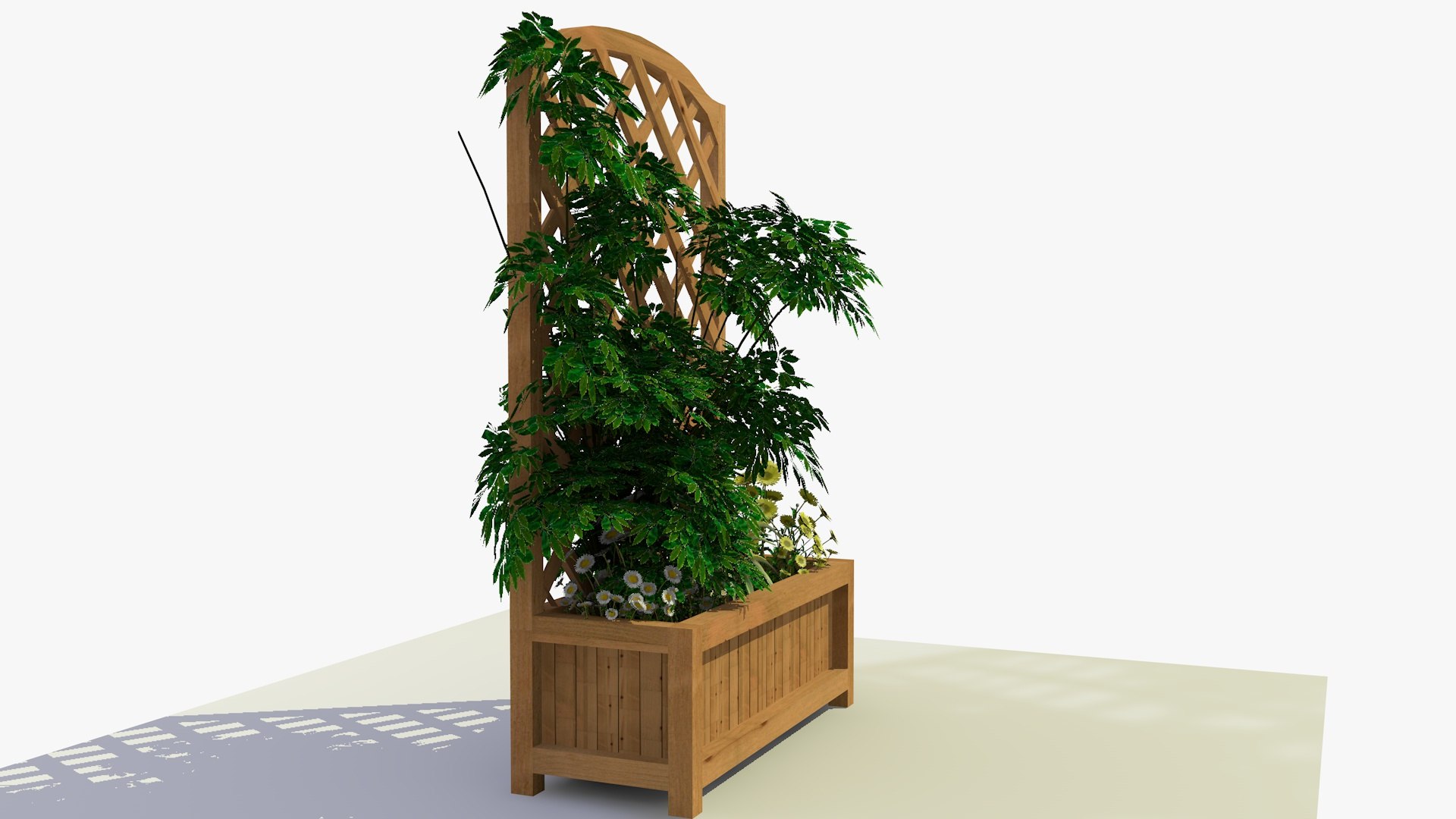 3D Lattice Wooden Garden Planter - TurboSquid 2063338