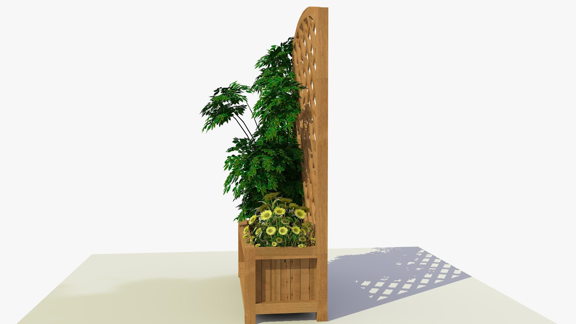 3D Lattice Wooden Garden Planter - TurboSquid 2063338