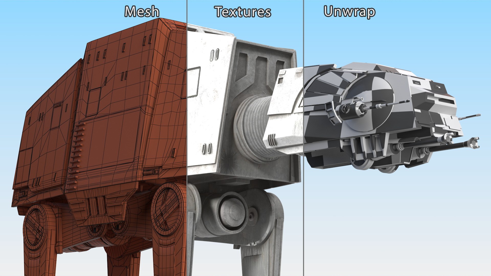 3D Grunge AT-AT Star Wars Model - TurboSquid 2108572