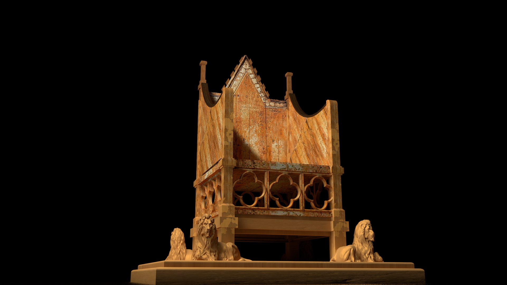 3D Model Britain Coronation Chair - TurboSquid 2058219