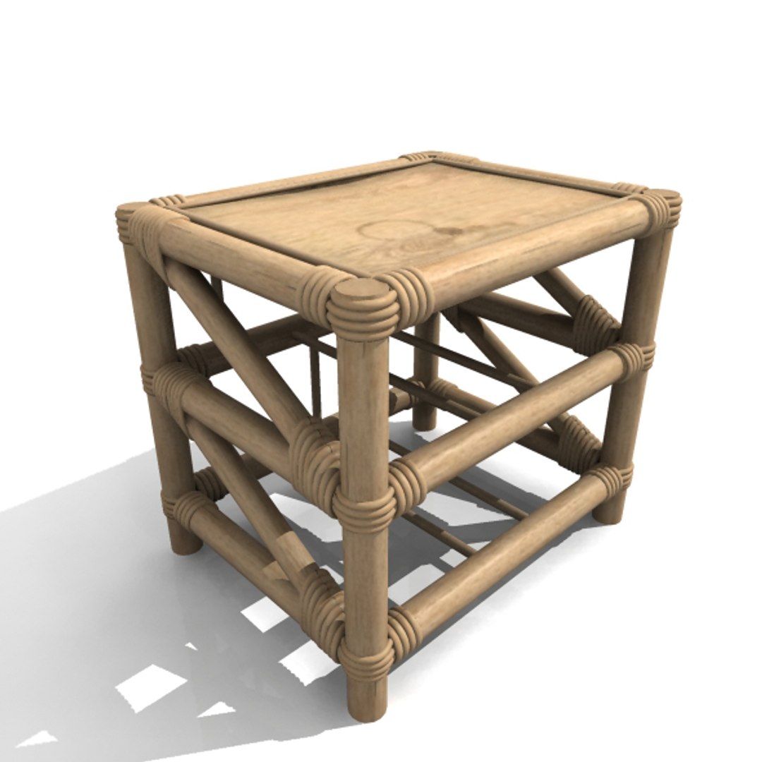 Small Wooden Table 3d Model