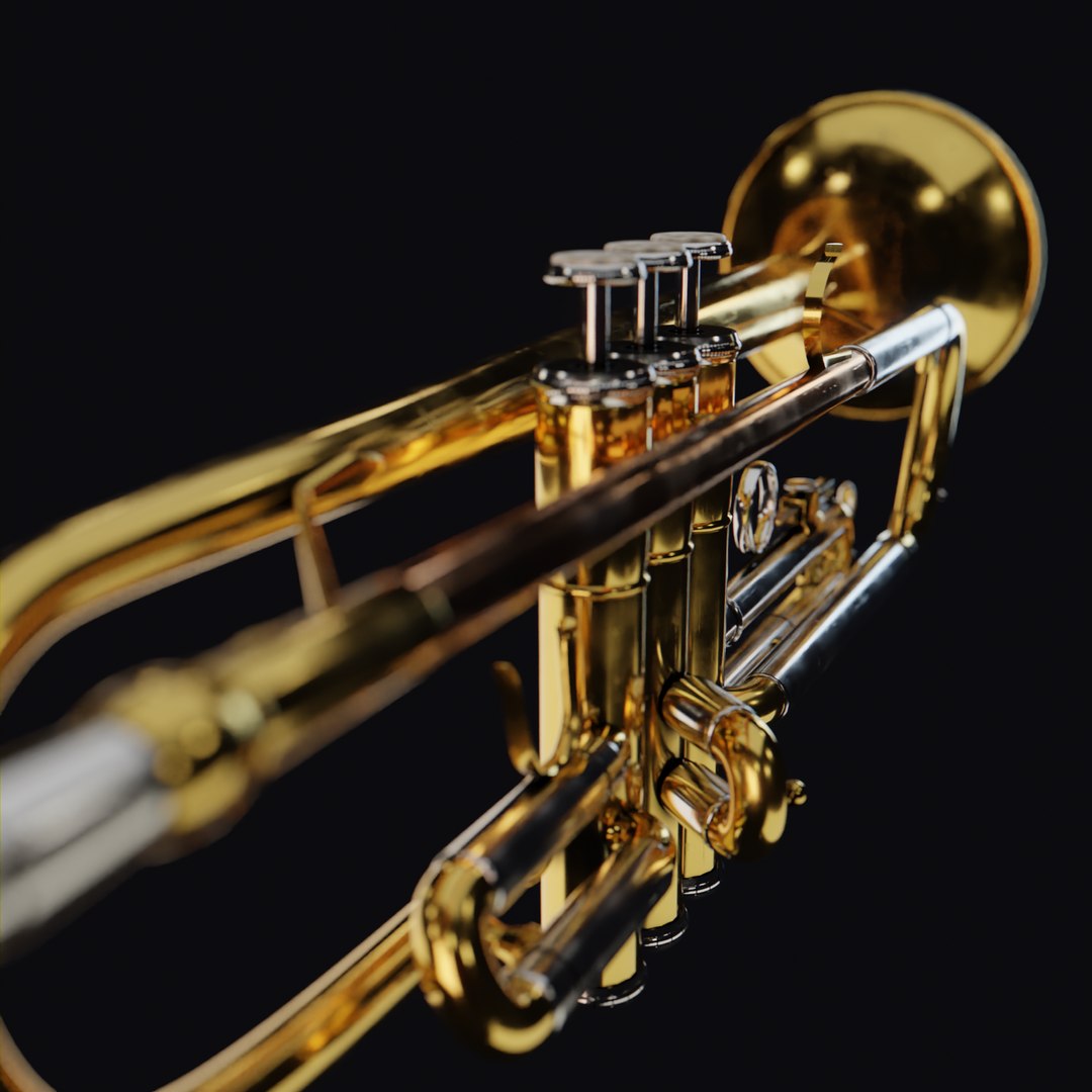 High Quality Trumpet 3D Model - TurboSquid 2387645