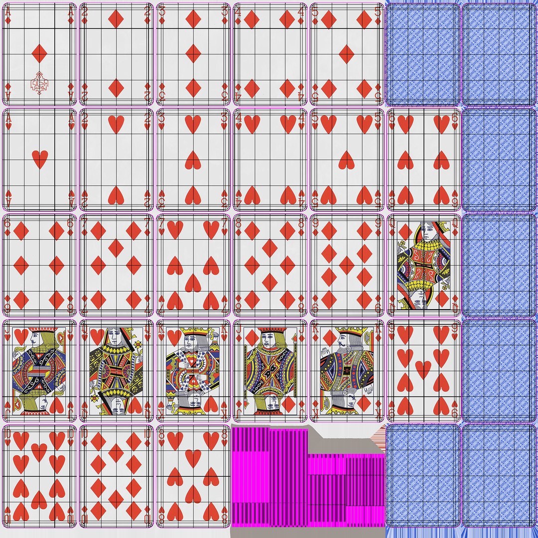 Playing Cards Blue Deck 3D Model - TurboSquid 1155203