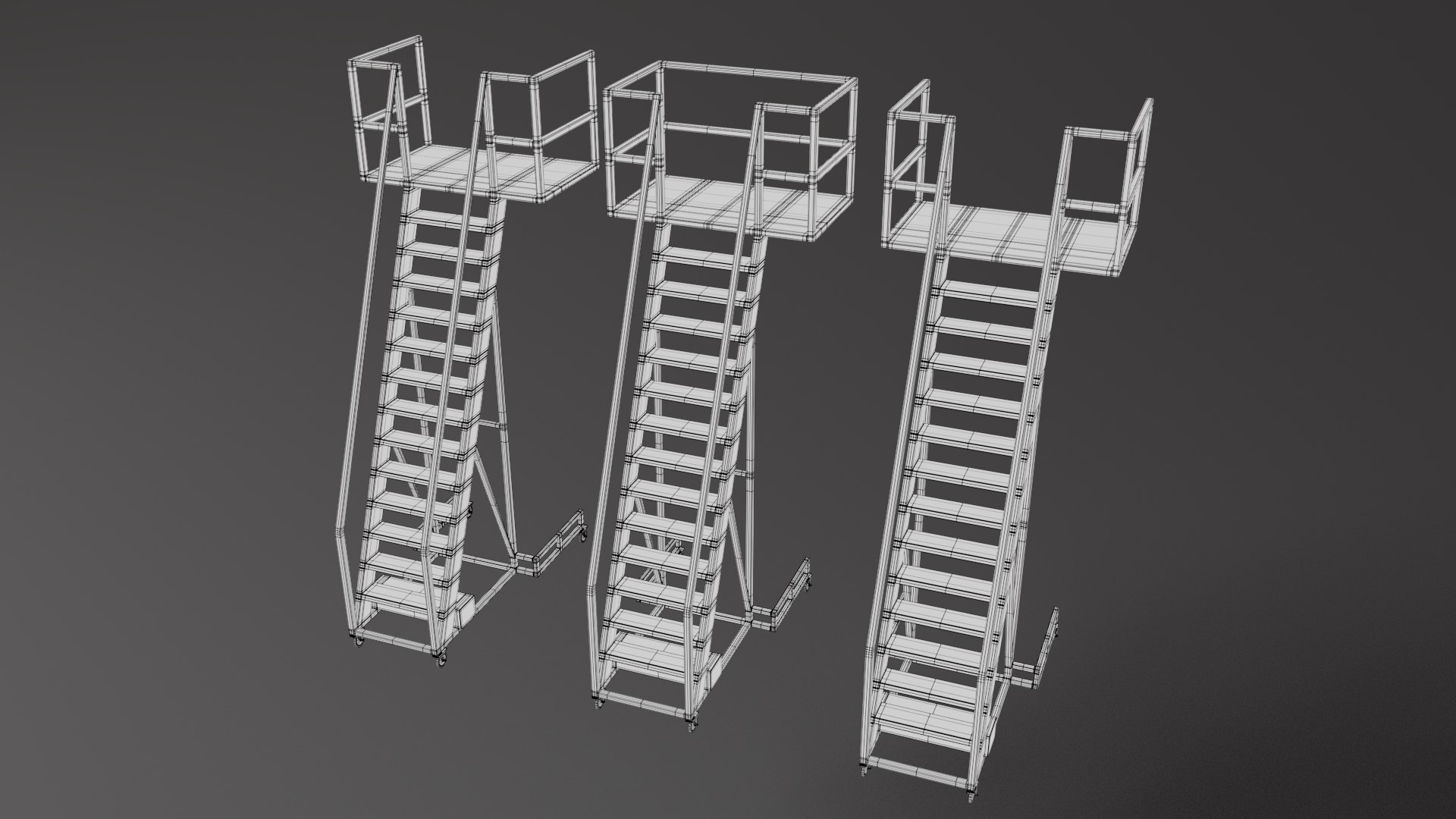 3D 3D Model Industrial Hangar Stairs Game Ready Asset Model ...