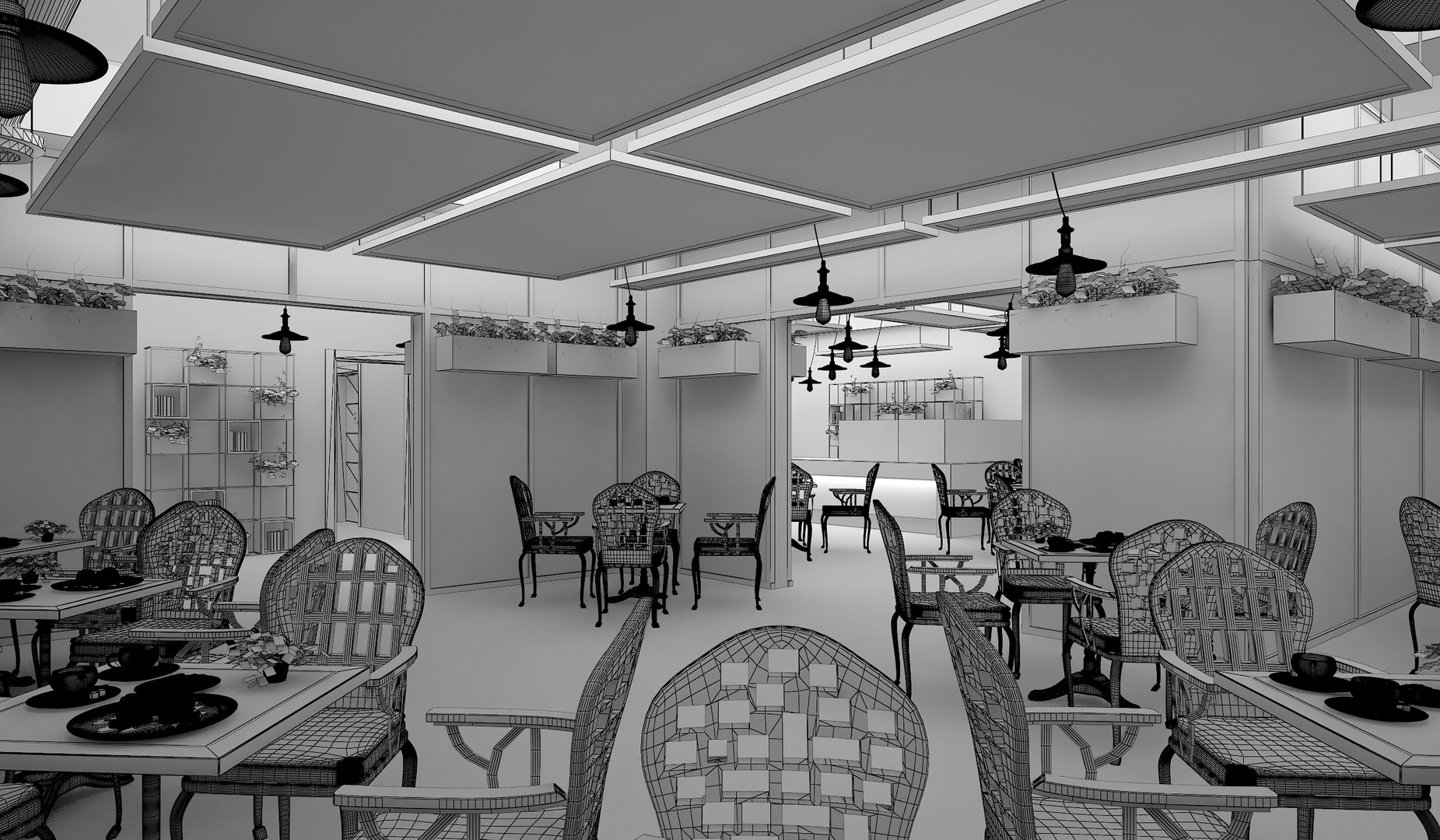 3D Cafe Interior - TurboSquid 1594328