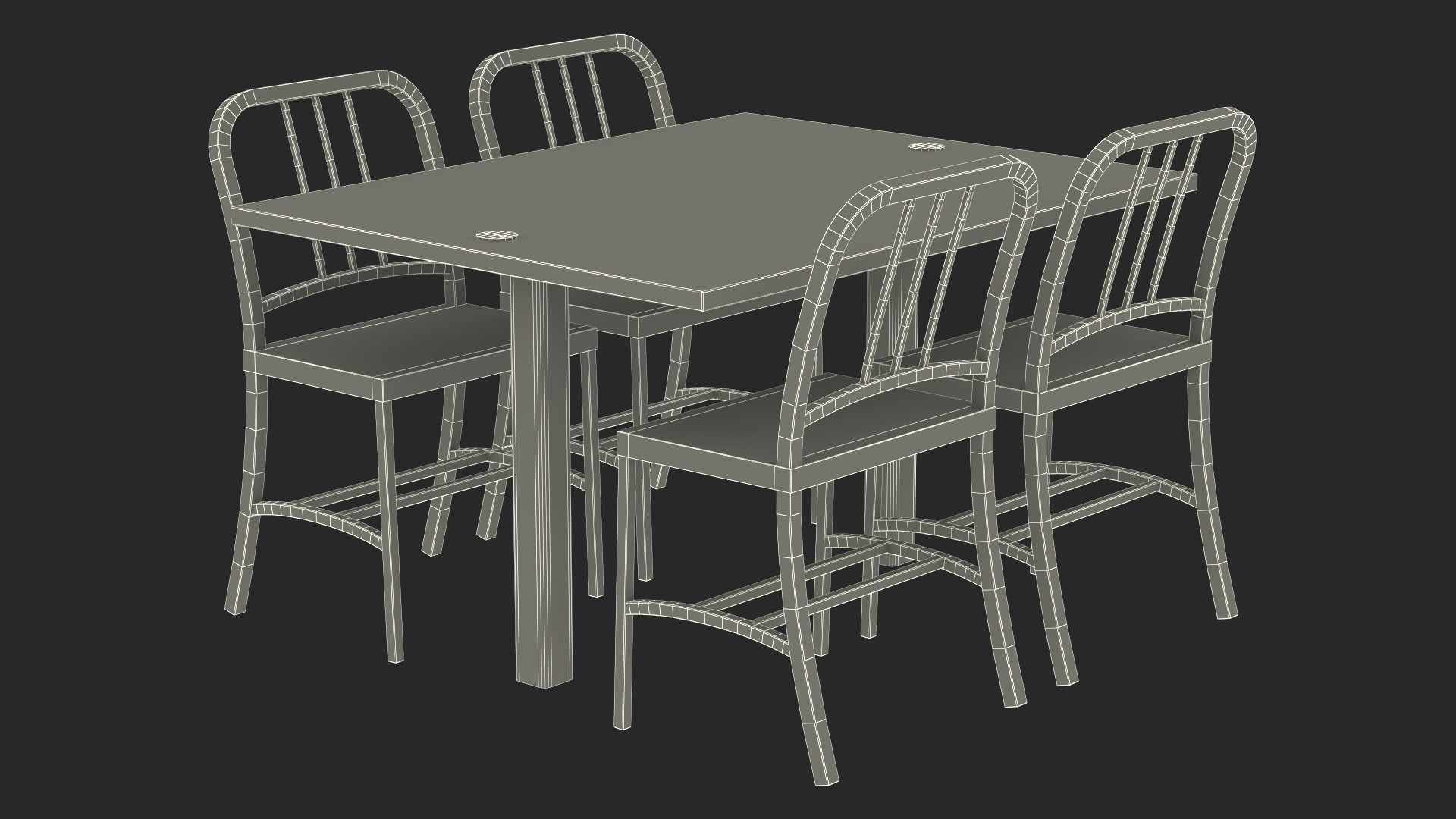 Cafe Table With Chairs 3D Model - TurboSquid 2316273