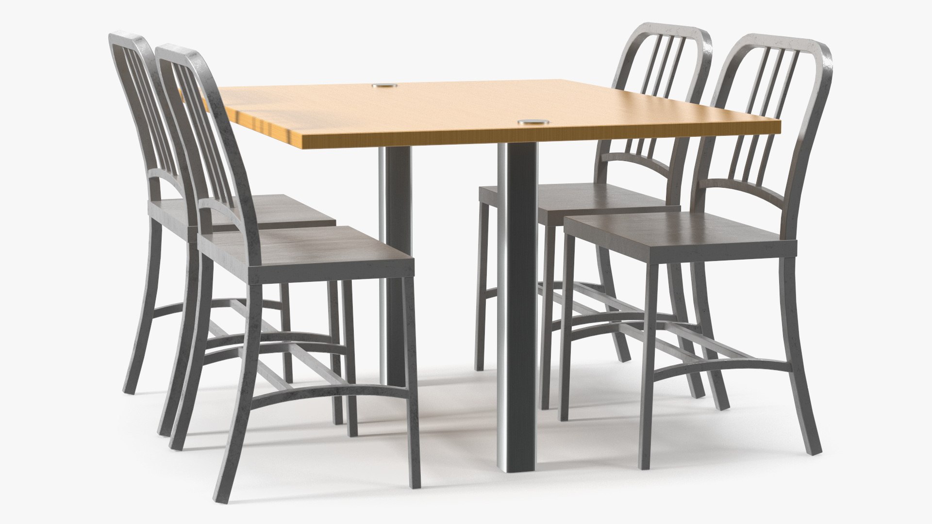 Cafe Table With Chairs 3D Model - TurboSquid 2316273