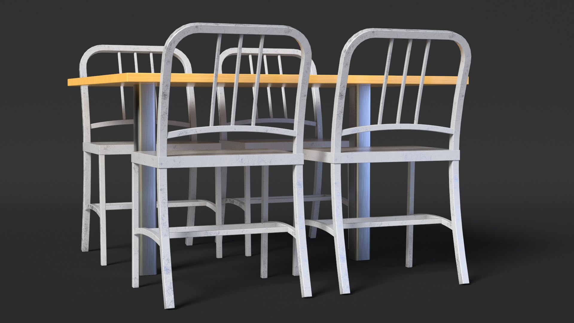 Cafe Table With Chairs 3D Model - TurboSquid 2316273
