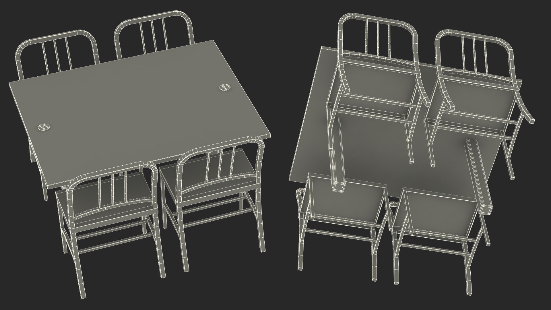 Cafe Table With Chairs 3D Model - TurboSquid 2316273
