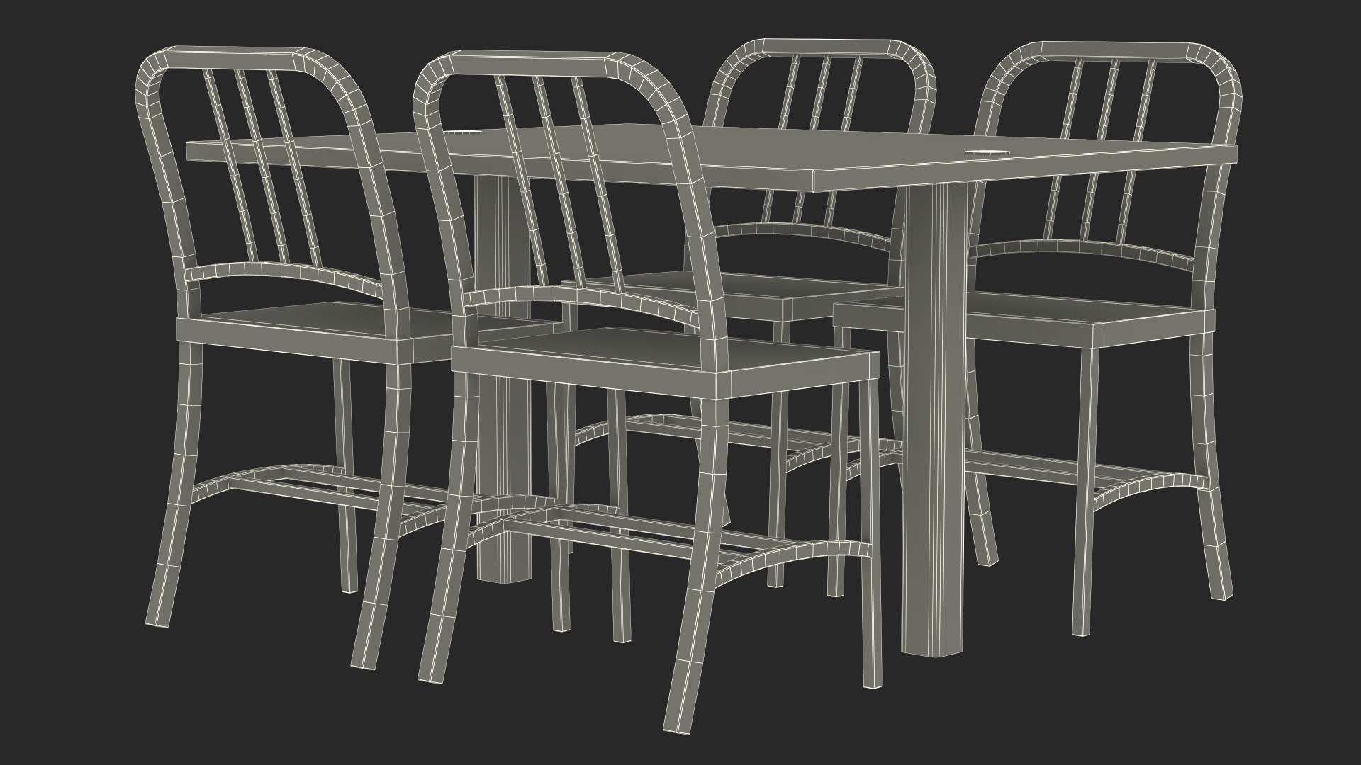 Cafe Table With Chairs 3D Model - TurboSquid 2316273