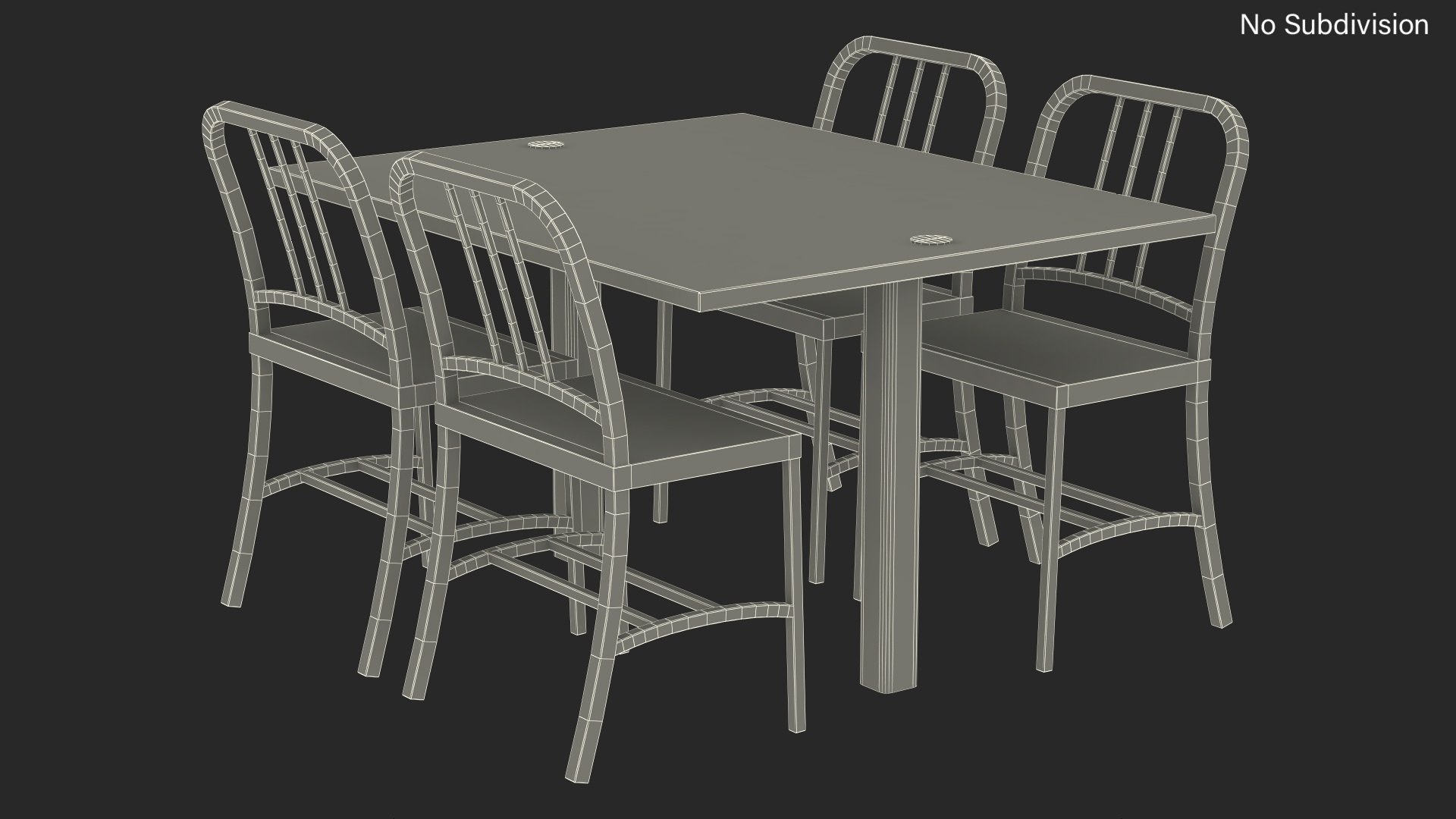 Cafe Table With Chairs 3D Model - TurboSquid 2316273