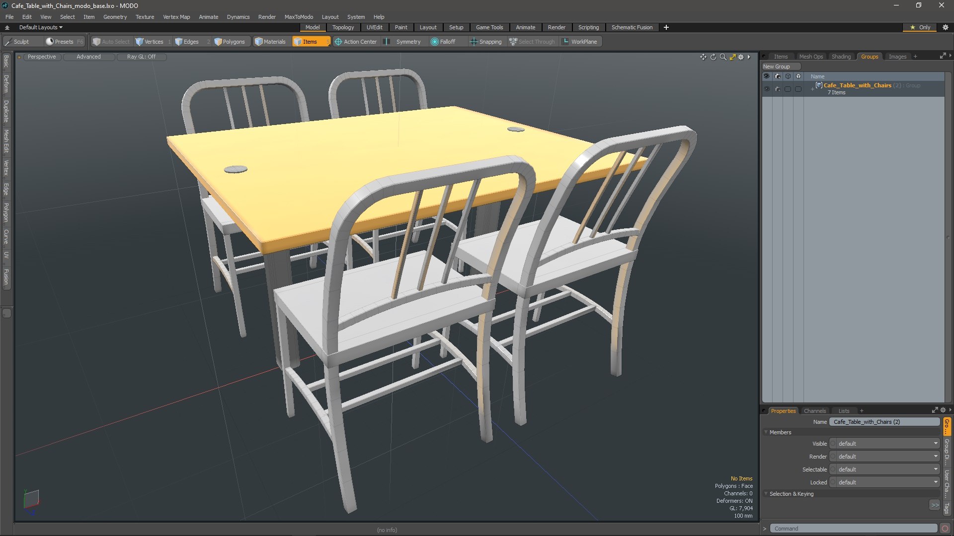Cafe Table With Chairs 3D Model - TurboSquid 2316273