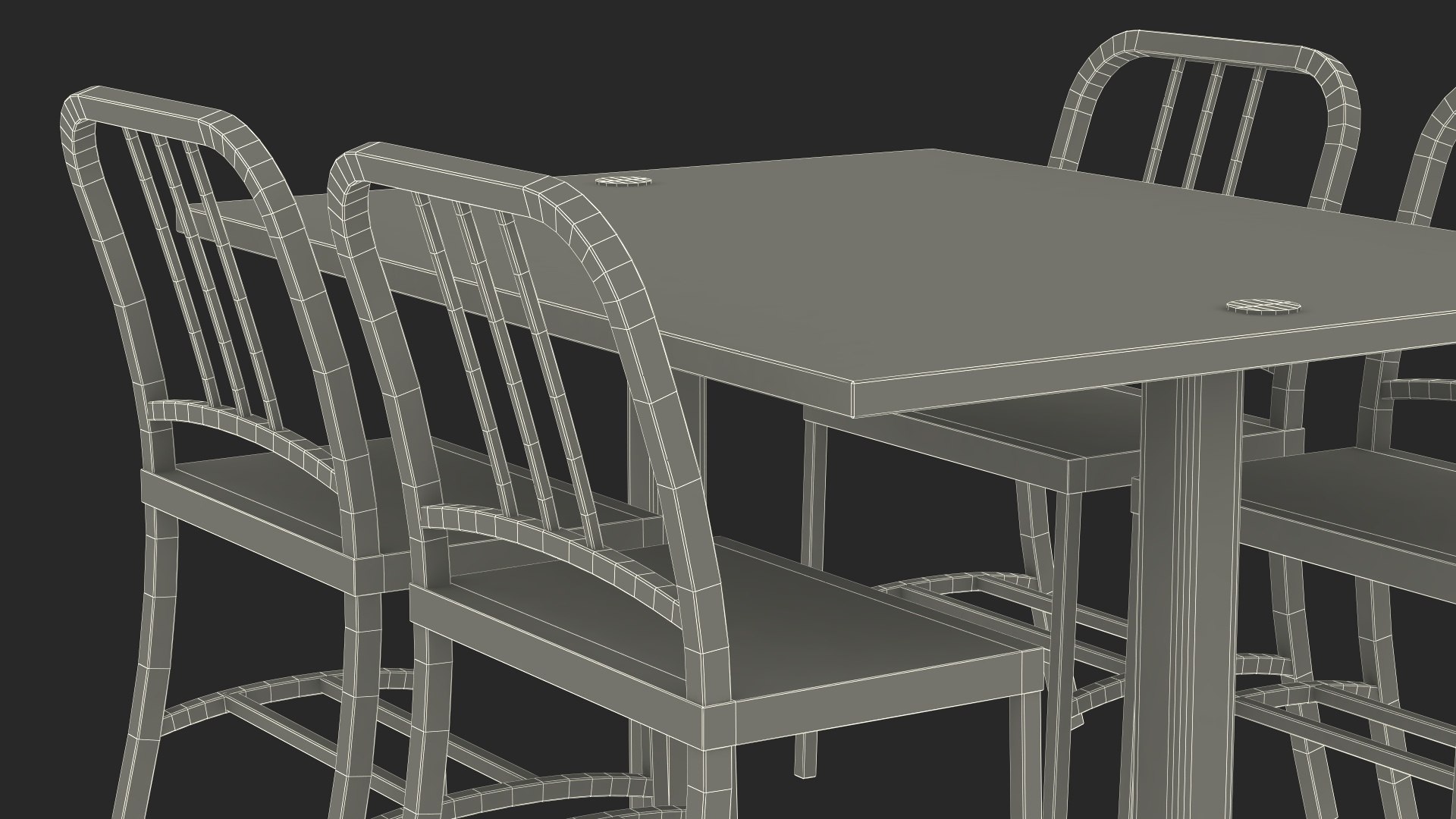 Cafe Table With Chairs 3D Model - TurboSquid 2316273