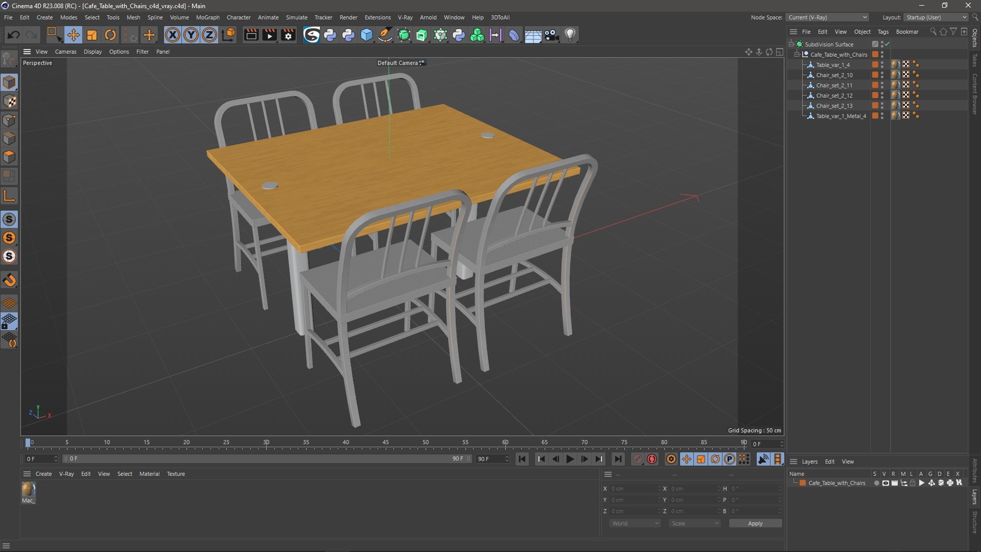 Cafe Table With Chairs 3D Model - TurboSquid 2316273