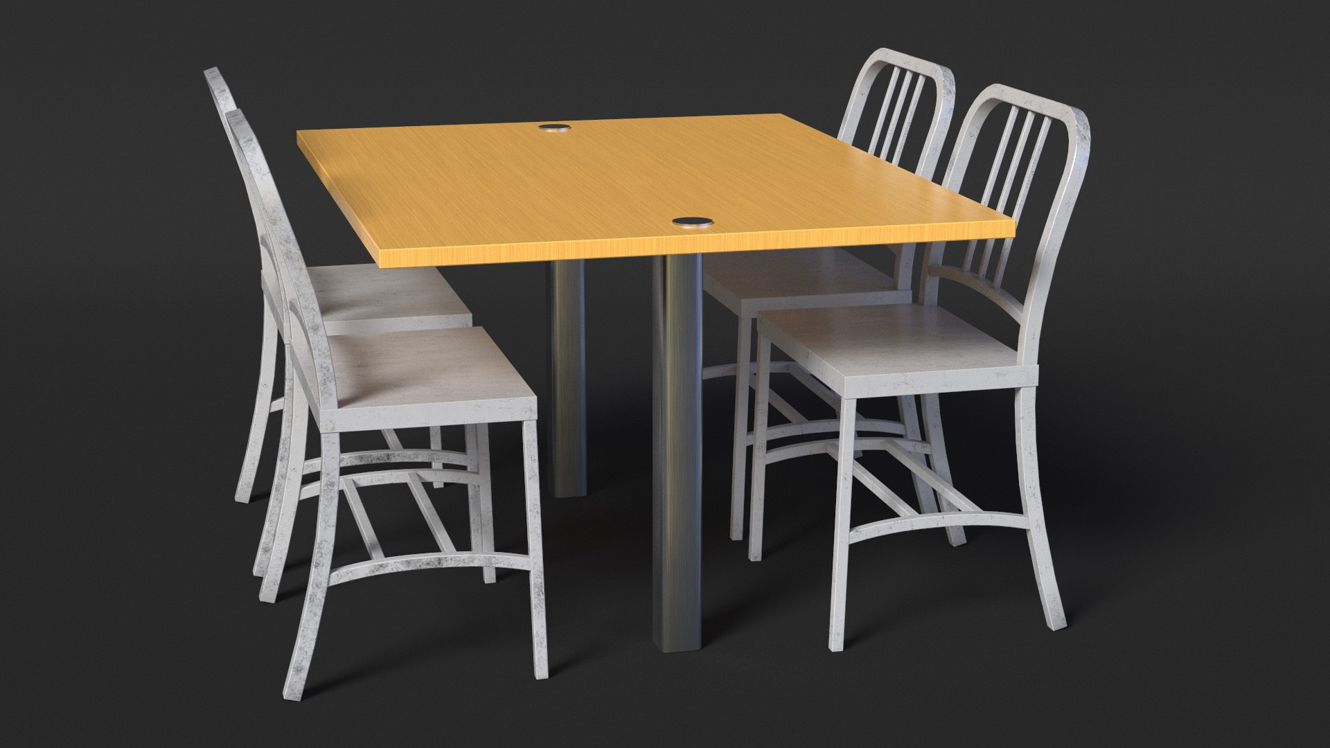 Cafe Table With Chairs 3D Model - TurboSquid 2316273
