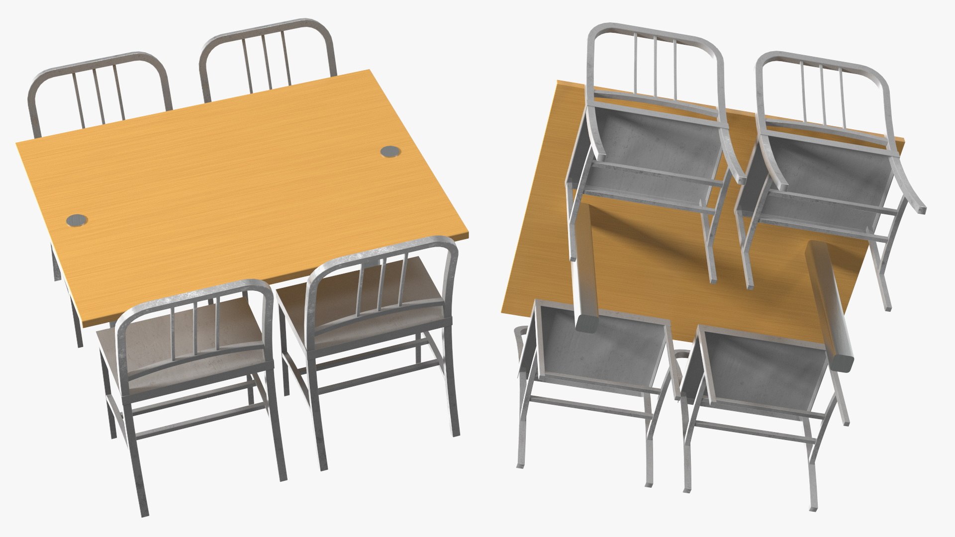 Cafe Table With Chairs 3D Model - TurboSquid 2316273
