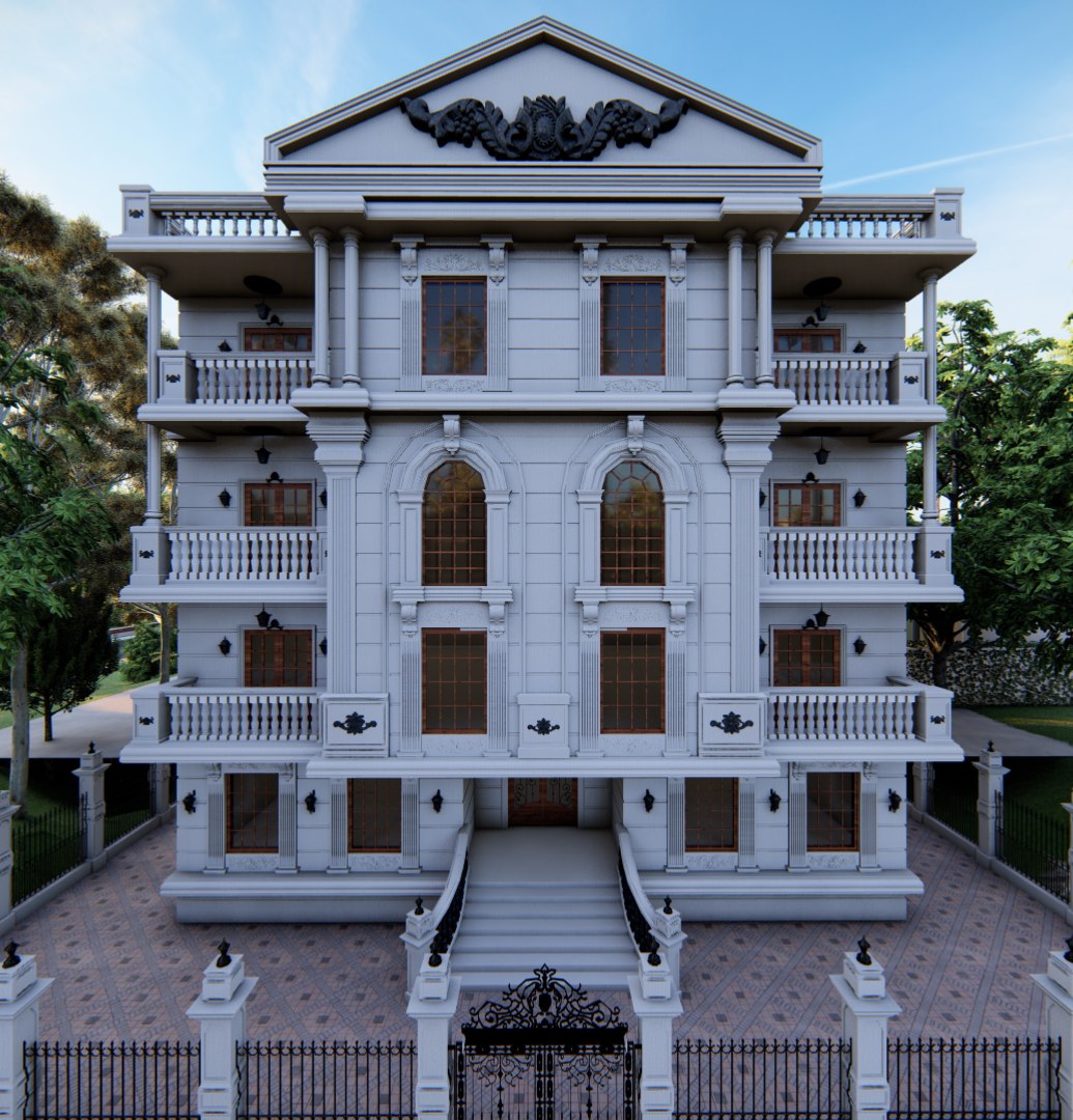 Classical Residential Building 3D Model - TurboSquid 1388838