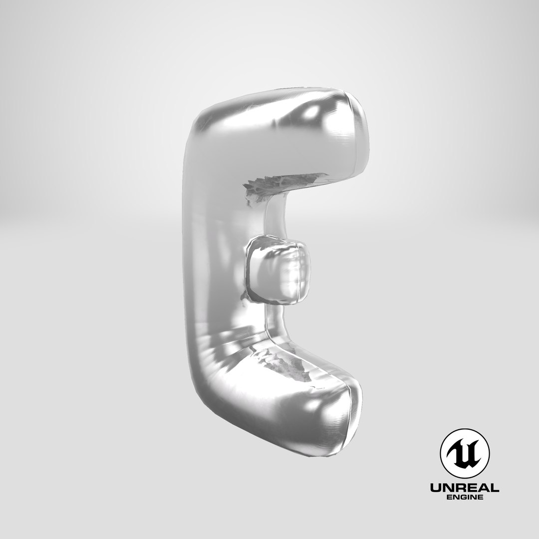 Foil balloon letter e 3D model - TurboSquid 1217121
