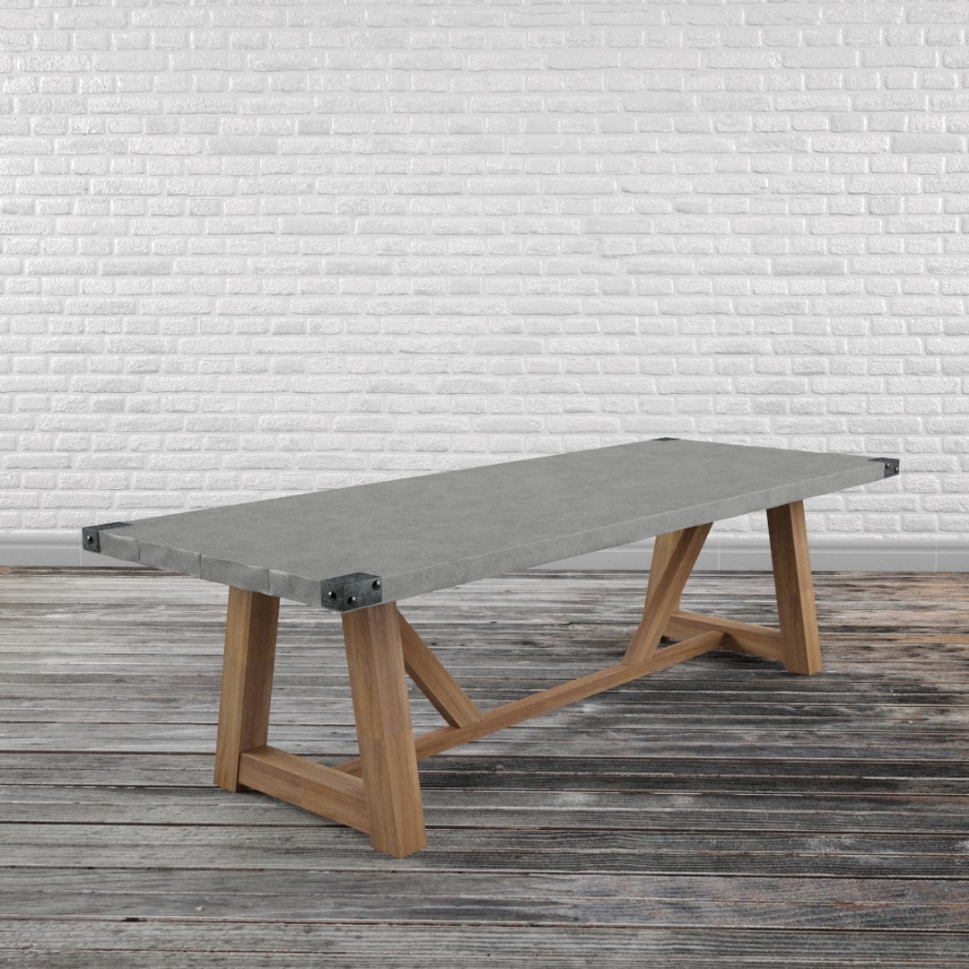 3D Concrete Table Model - TurboSquid 1292549
