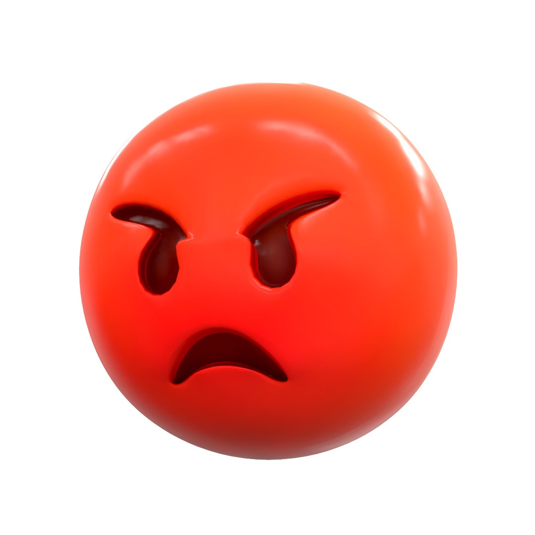 3D emoji pouting face model - TurboSquid 1400961