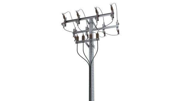 modelo 3d Poste de distribución eléctrica - TurboSquid 2275147