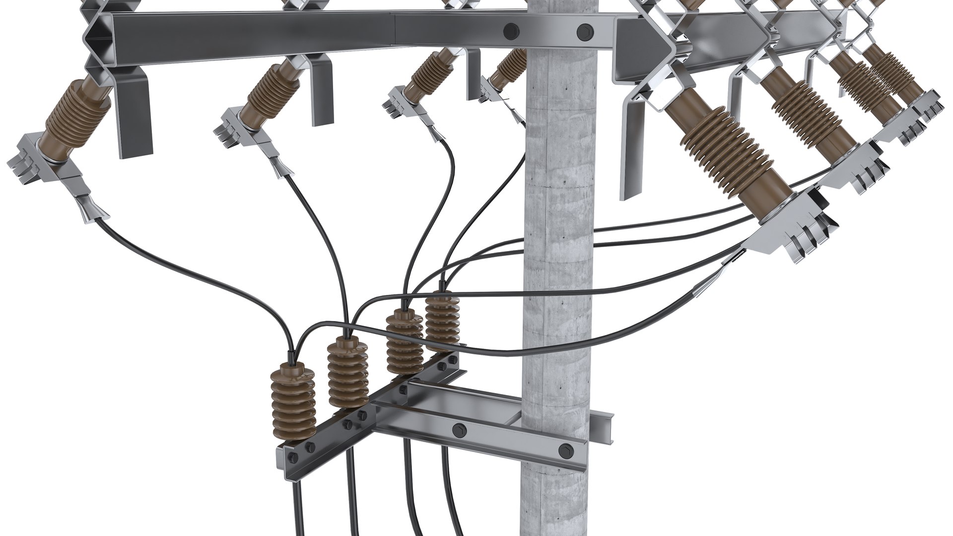 3D Model Distribution Electric Pole - TurboSquid 2275147