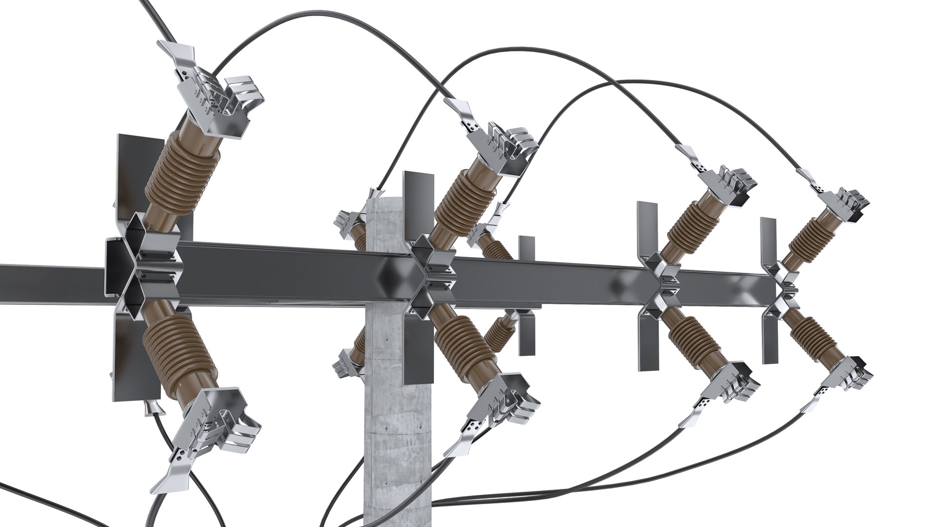 3D Model Distribution Electric Pole - TurboSquid 2275147