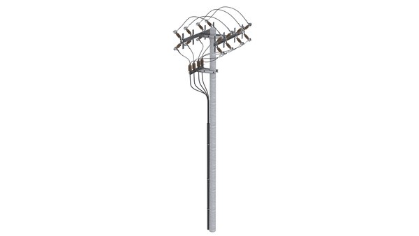 modelo 3d Poste de distribución eléctrica - TurboSquid 2275147