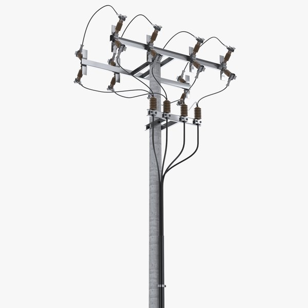 modelo 3d Poste de distribución eléctrica - TurboSquid 2275147