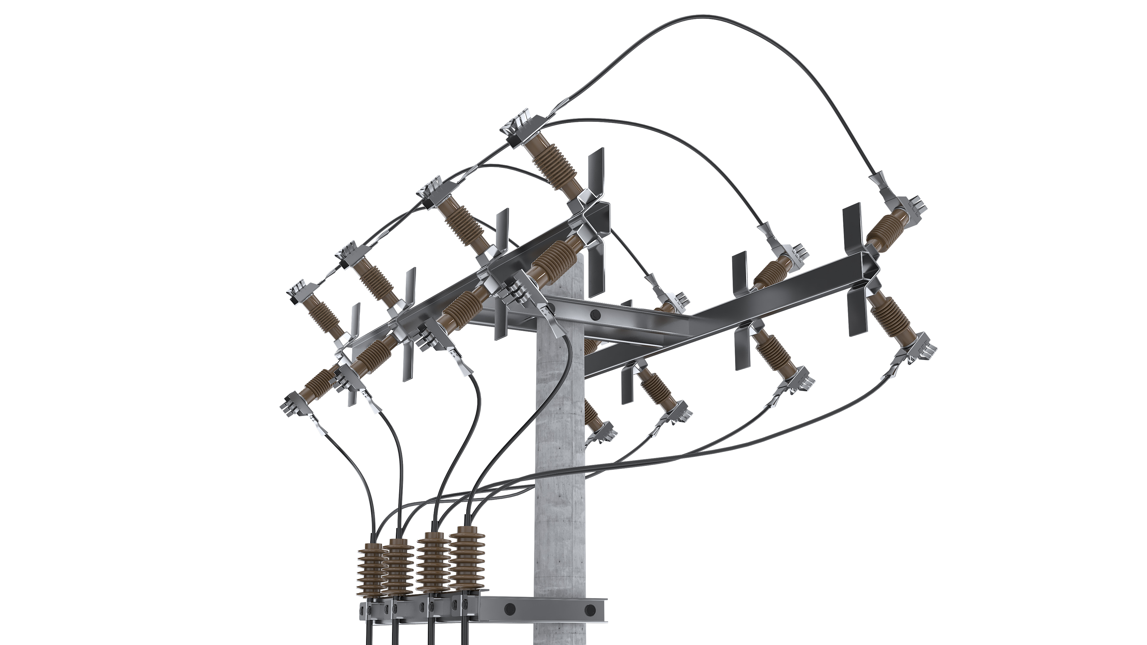 modelo 3d Poste de distribución eléctrica - TurboSquid 2275147