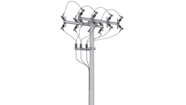 modelo 3d Poste de distribución eléctrica - TurboSquid 2275147
