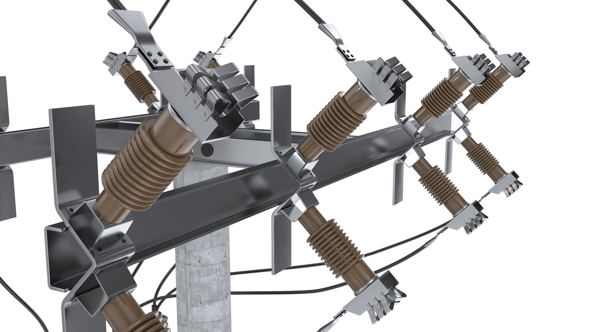 3D Model Distribution Electric Pole - TurboSquid 2275147