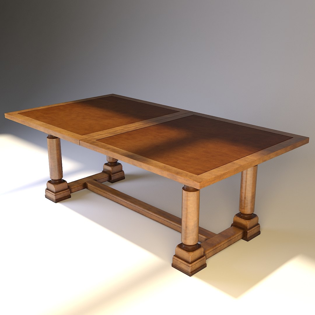 3d Model Henredon Trestle Table 4003-20