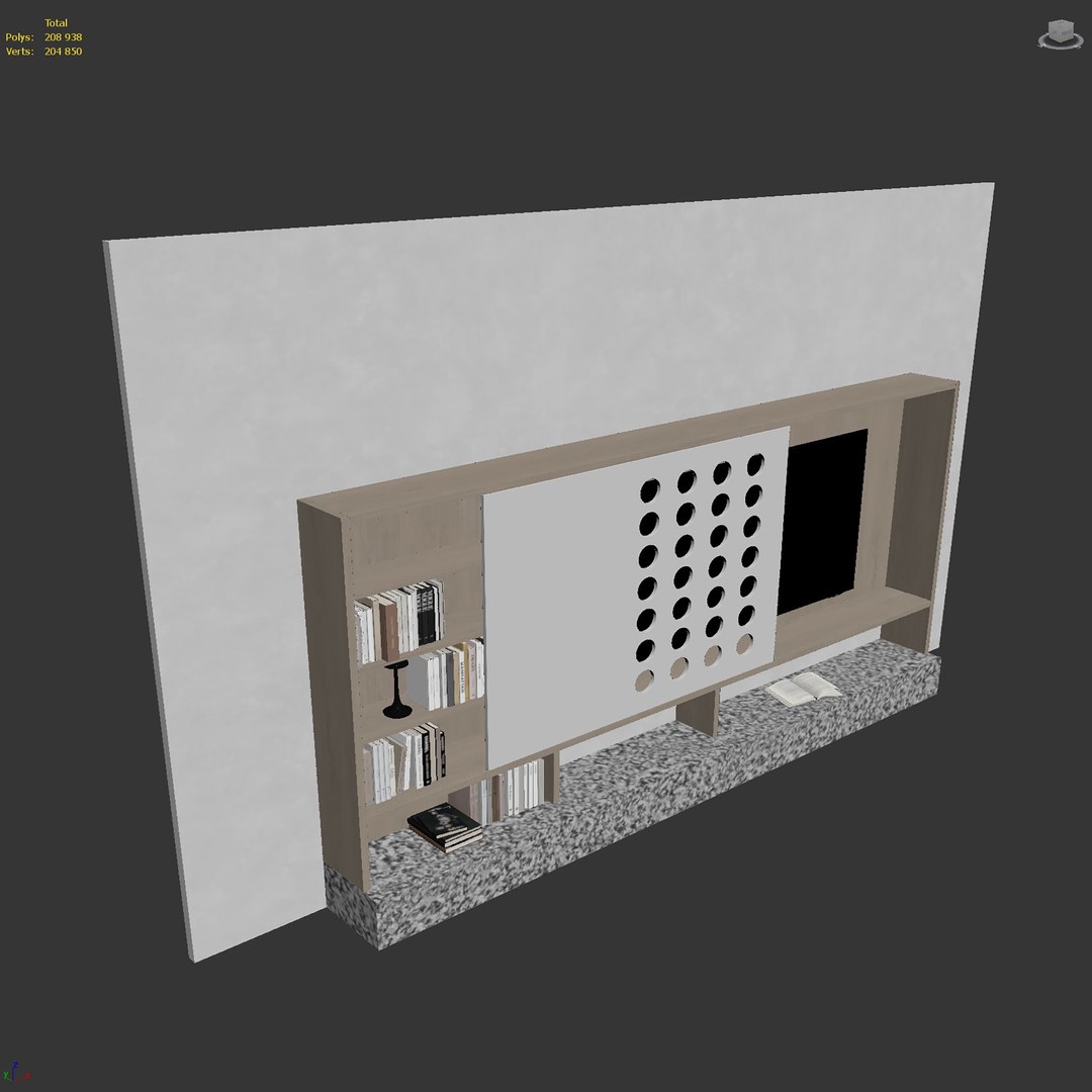 3D TV Wall Set 62 - TurboSquid 2143417