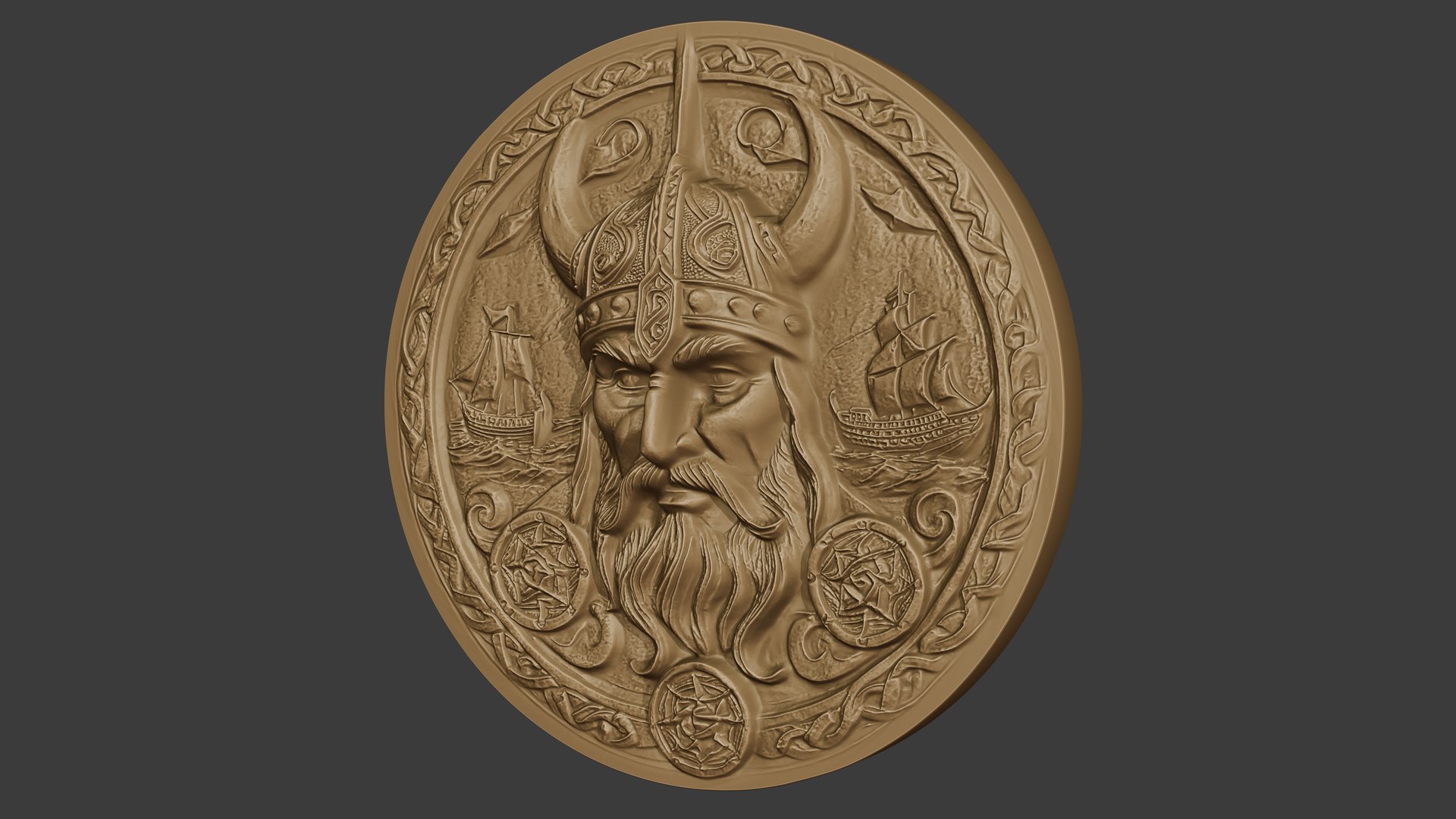 3D Viking Relief Pendant And Mould 3D Print Model Model - TurboSquid ...