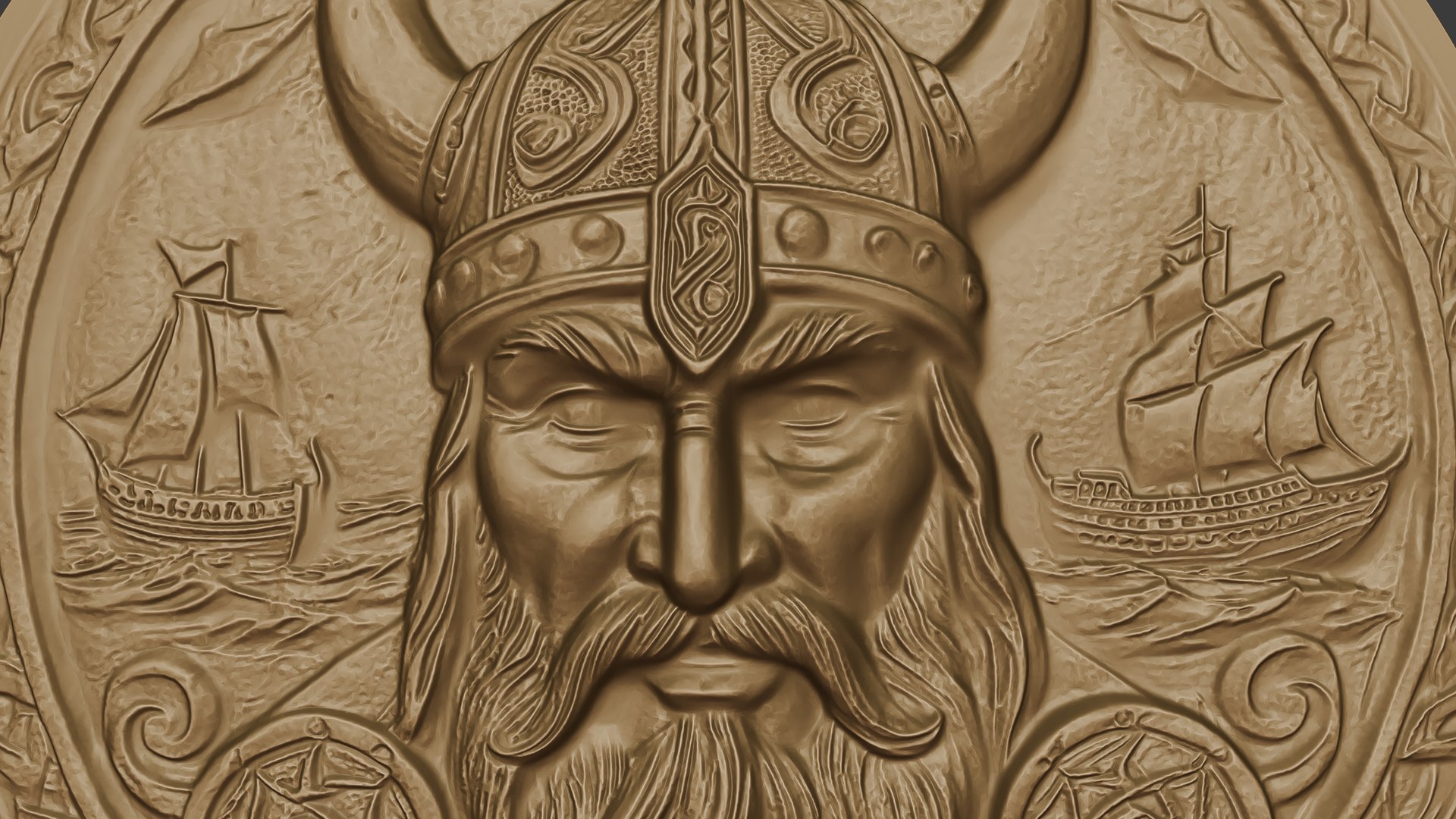 3D Viking Relief Pendant And Mould 3D Print Model Model - TurboSquid ...