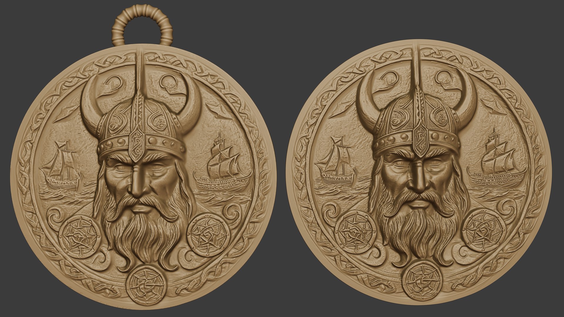 3D Viking Relief Pendant And Mould 3D Print Model Model - TurboSquid ...