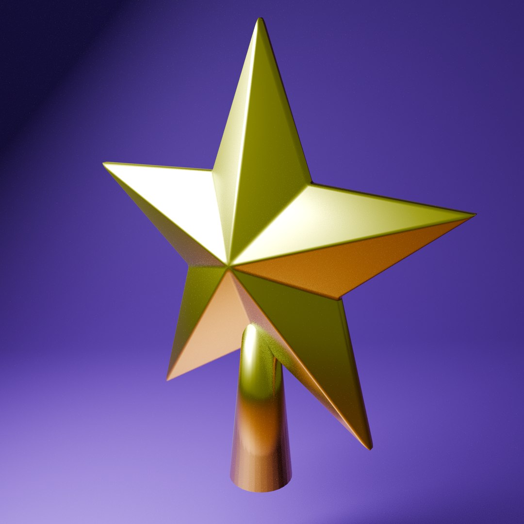 Golden Christmas Star Tree Topper 3D Model - TurboSquid 2313489