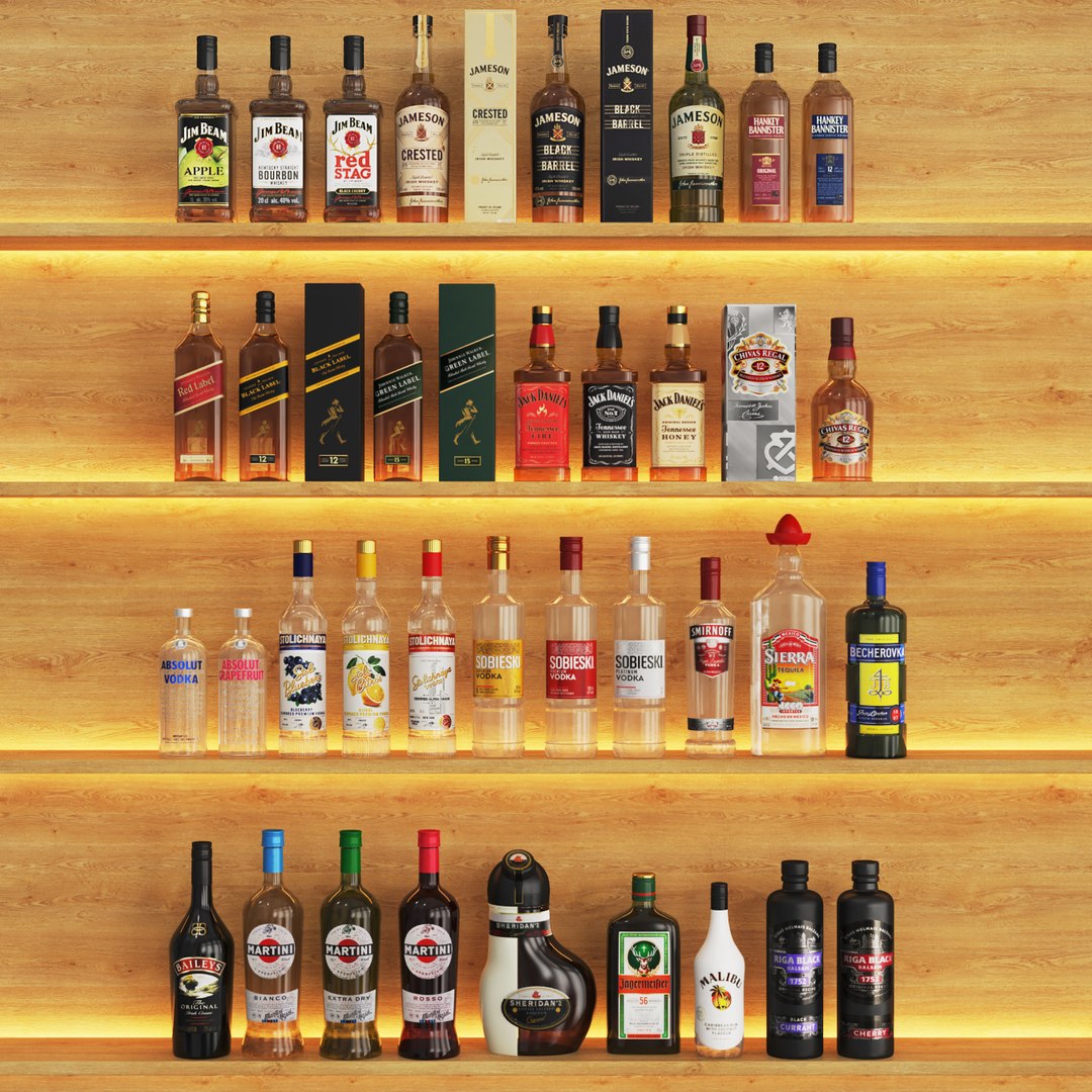 Set Alcohol Bar 3D Model - TurboSquid 1575102