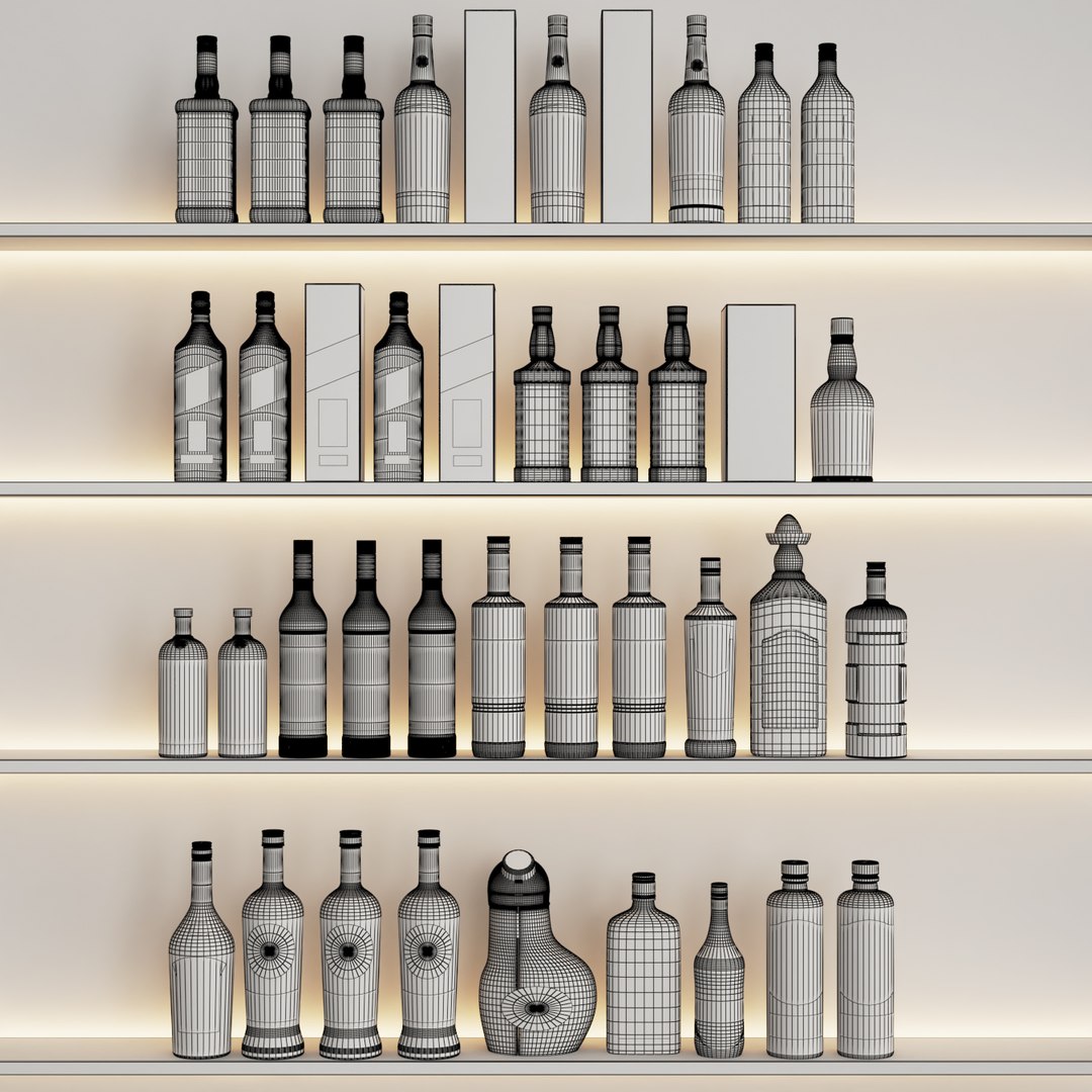 Set Alcohol Bar 3D Model - TurboSquid 1575102