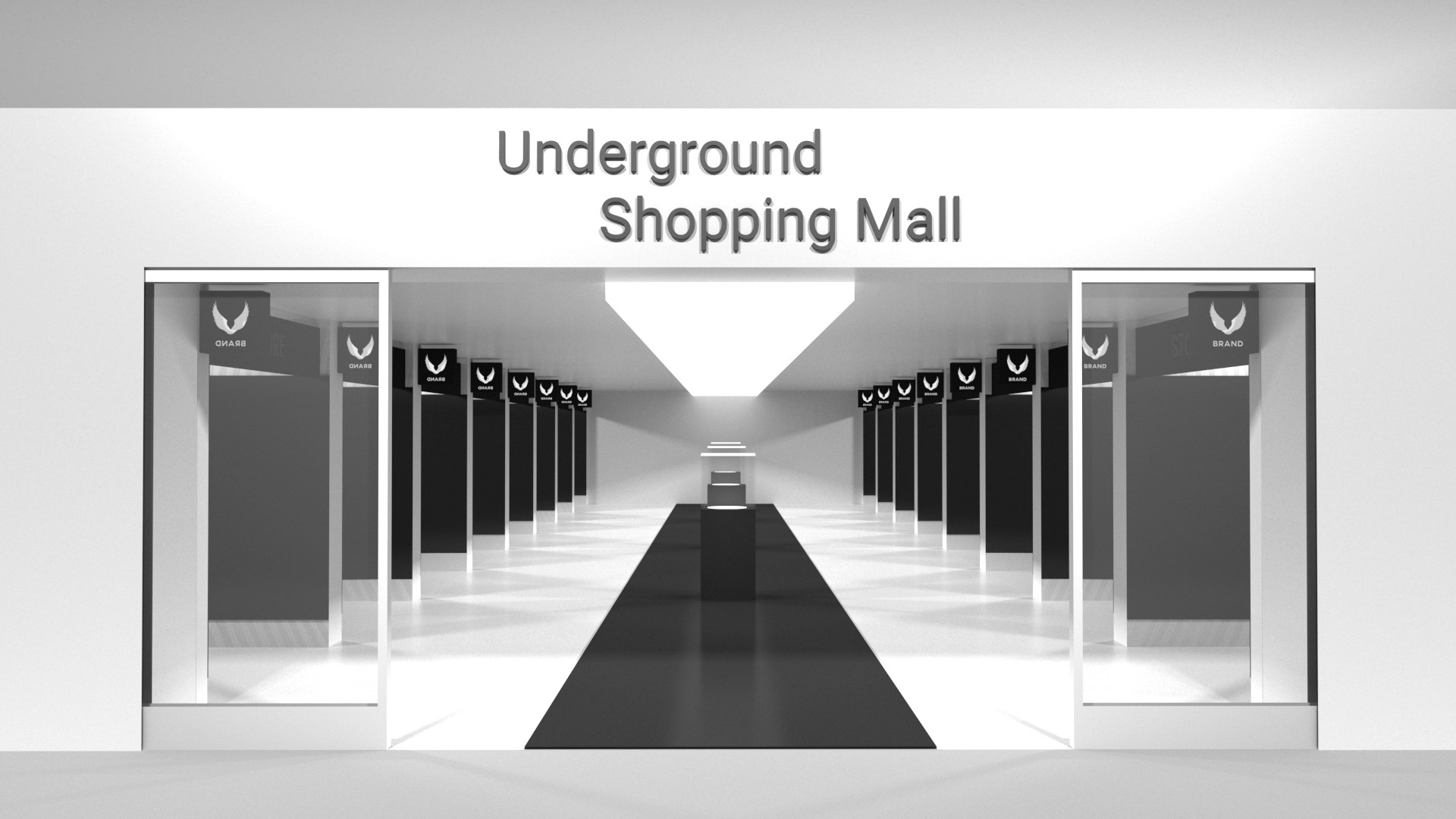 Shop Underground Mall 3D Model - TurboSquid 1702328