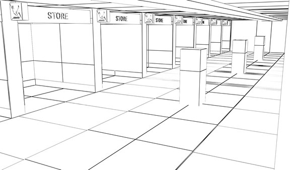 Shop underground mall 3D model - TurboSquid 1702328