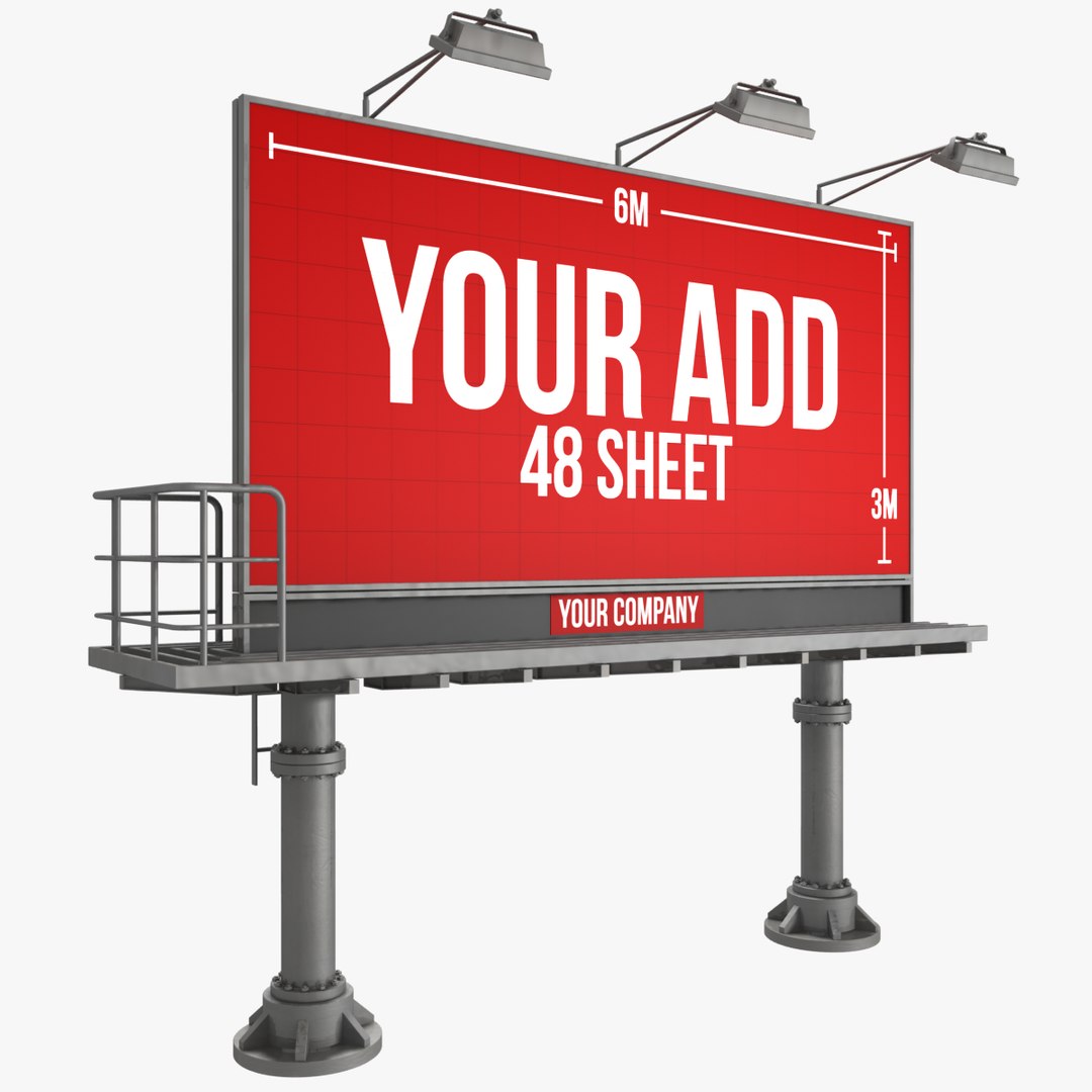 Billboard 48 Sheet Pillars 3d Lwo